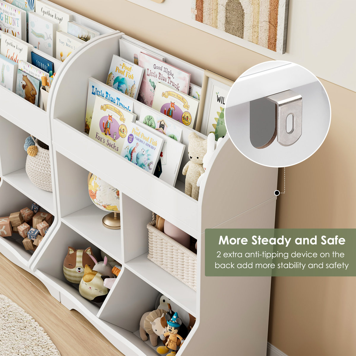 Viv + Rae™ Kupang 35.1"H Wood Storage Cube Bookcase with Display Shelf, White & Reviews | Wayfair